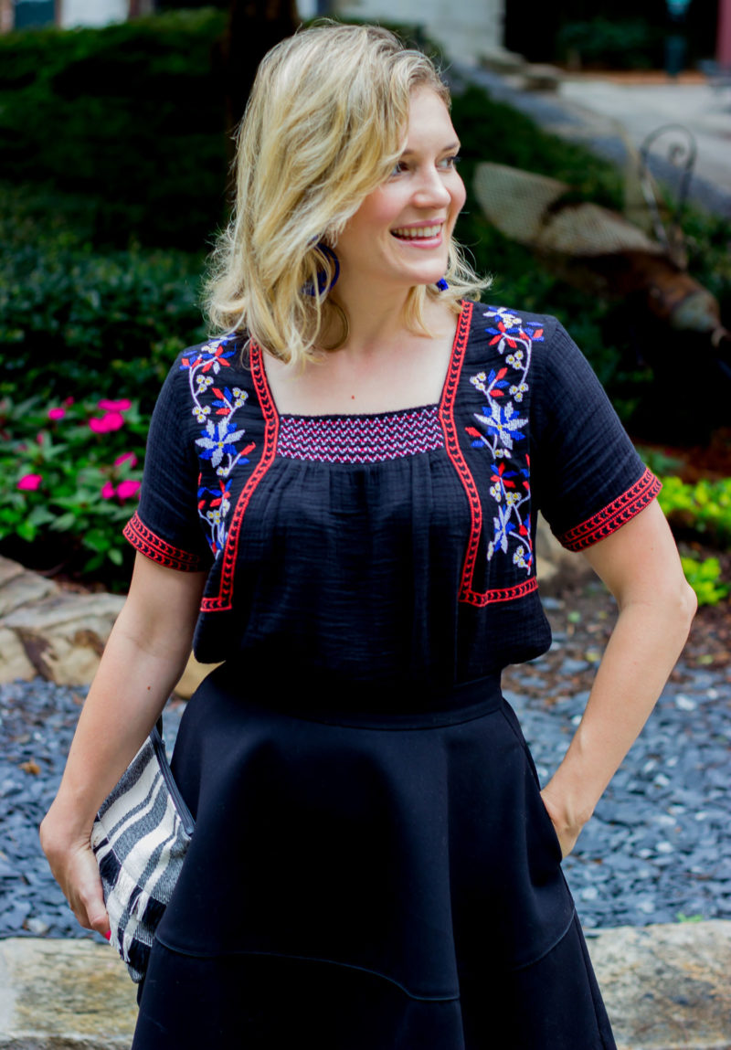 SUMMER OUTFIT IDEA: EMBROIDERED TOP - Belle Meets World